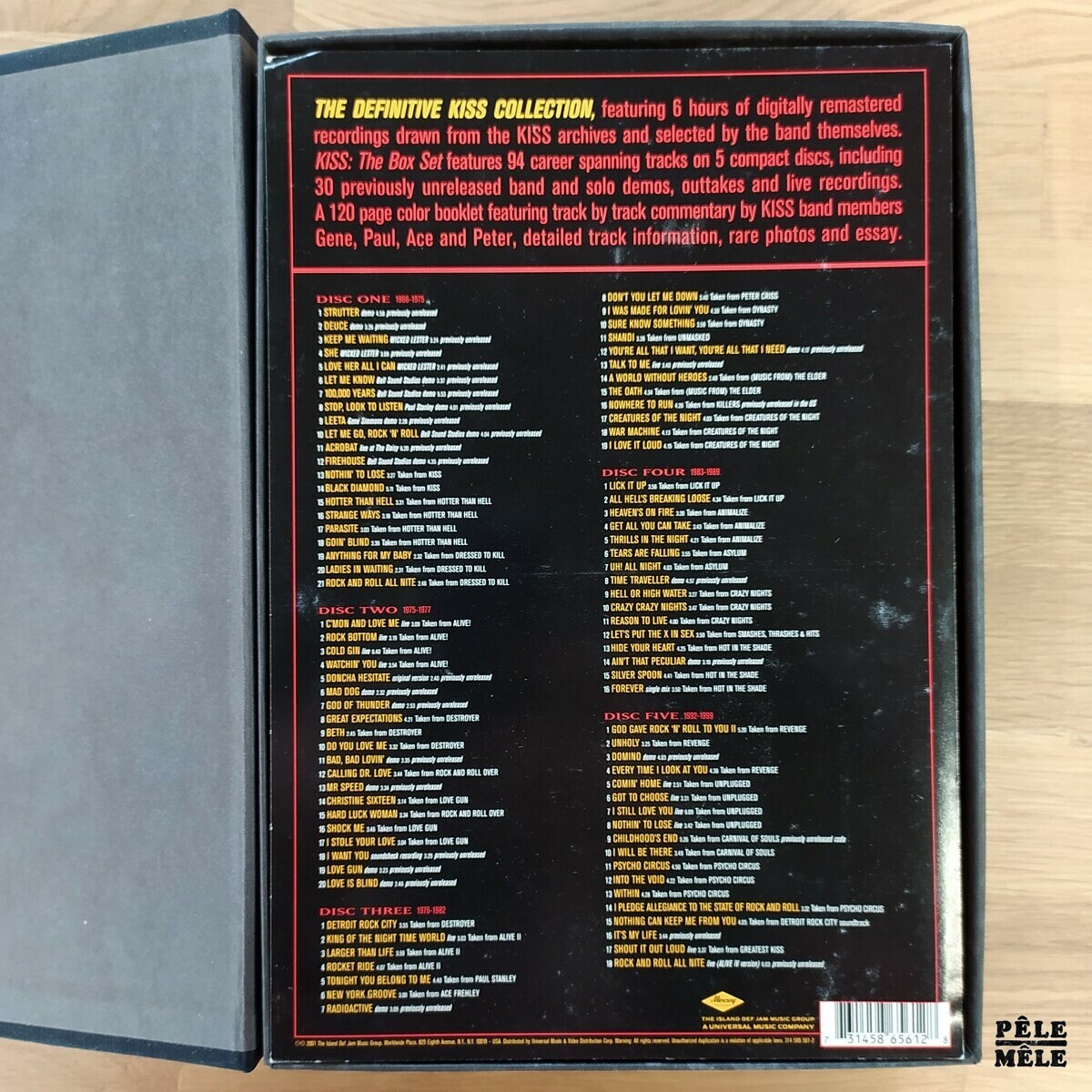Kiss "The Box Set : Definitive Kiss Collection" (MERCURY, 2001) / 5 cds ...