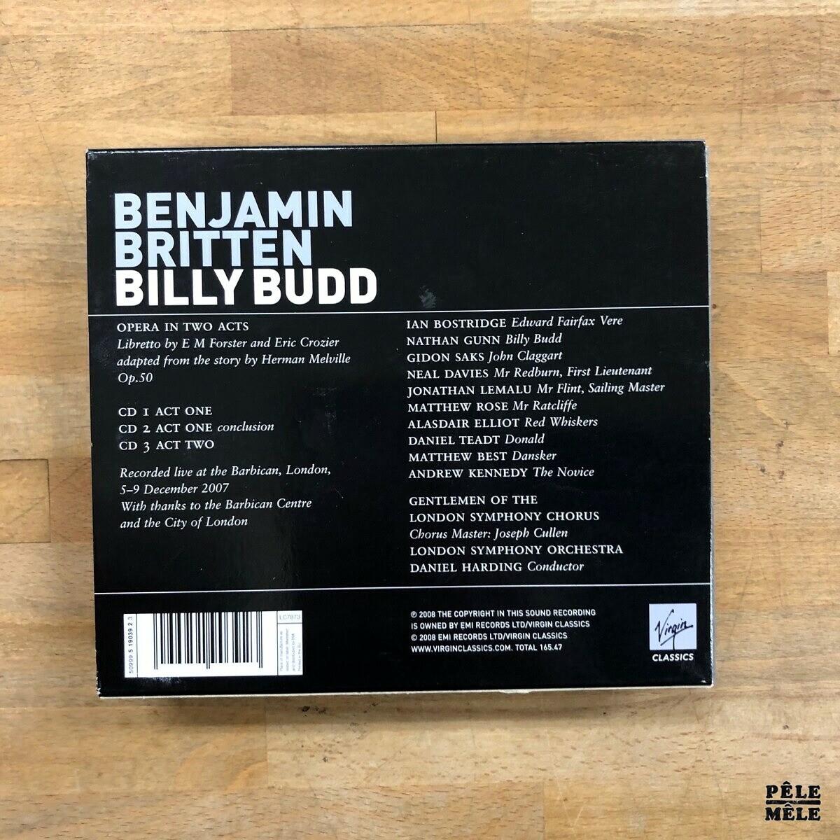 Benjamin Britten : Billy Budd - 3 CD - Pêle-Mêle Online
