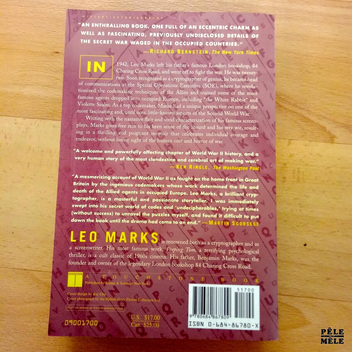 "Between Silk and Cyanide, a codemaker's war 1941-1945" - Leo Marks - Pêle-Mêle Online