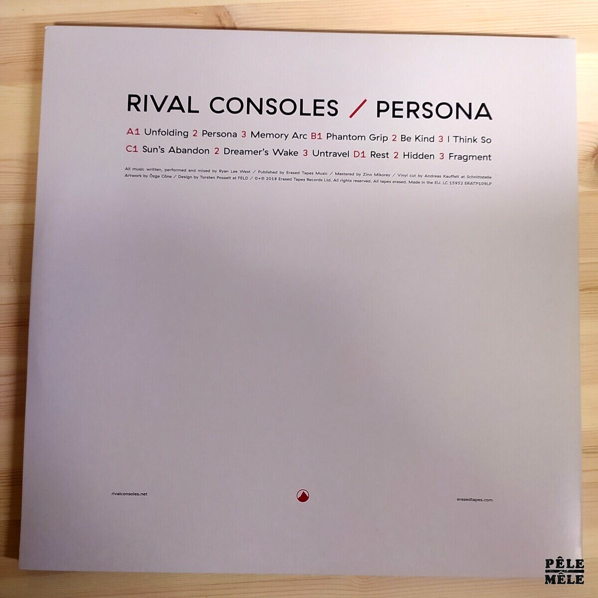 Rival Consoles "Persona" (ERASED TAPES, 2018) / 2 lps - Pêle-Mêle Online