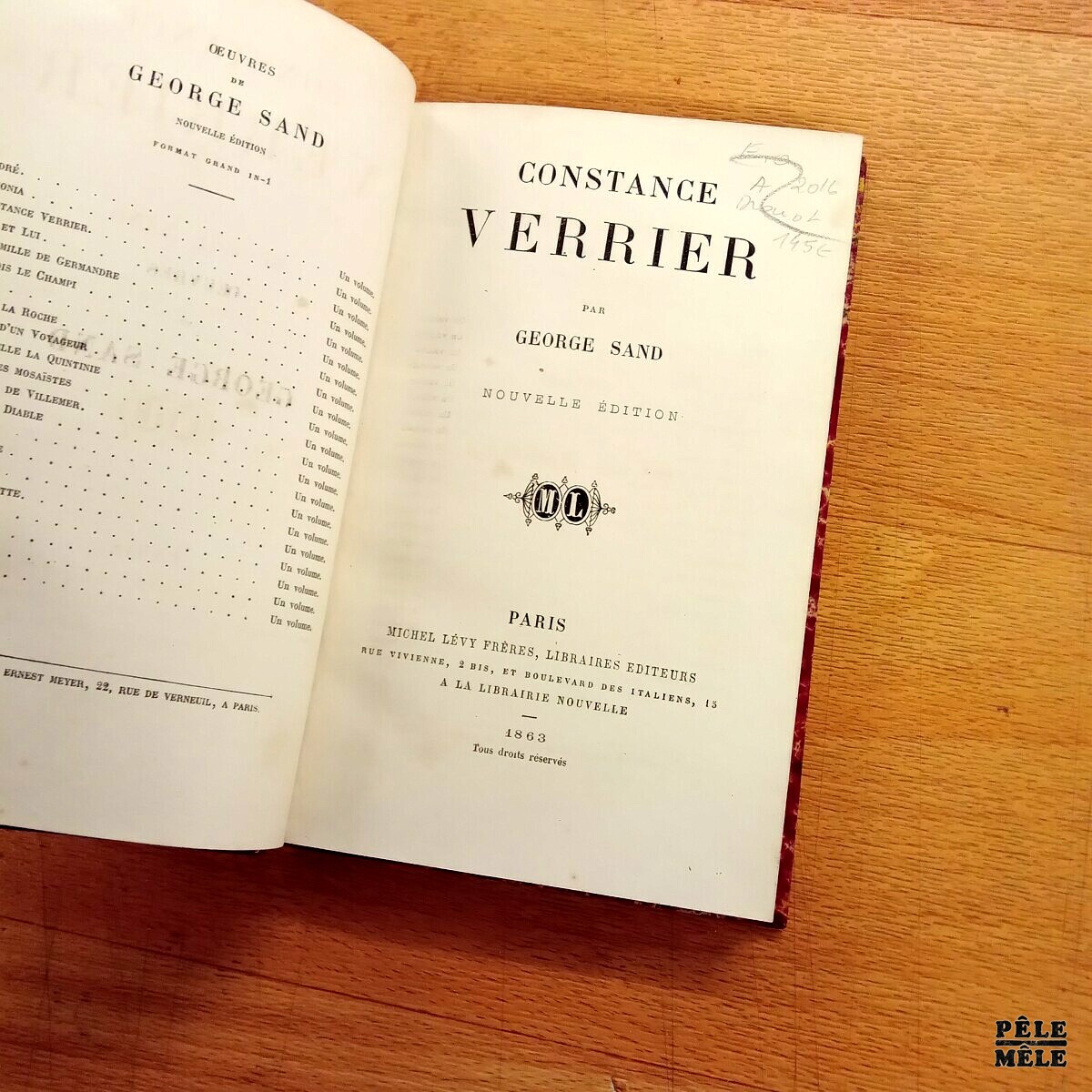 "Constance Verrier" - George Sand / Michel Lévy Frères 1863 - Pêle-Mêle ...