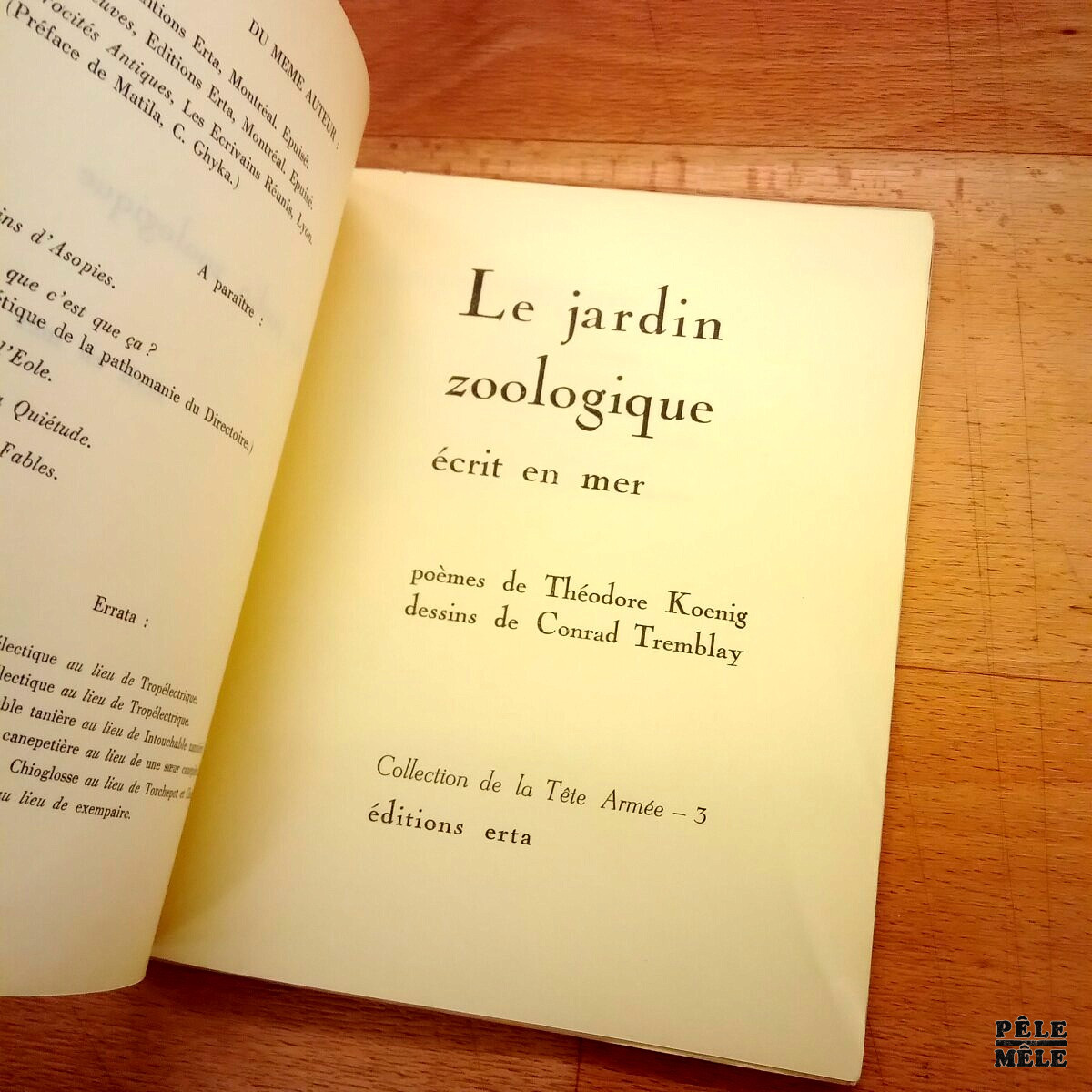 "Le jardin zoologique, écrit en mer" - Théodore Koenig / Conrad ...