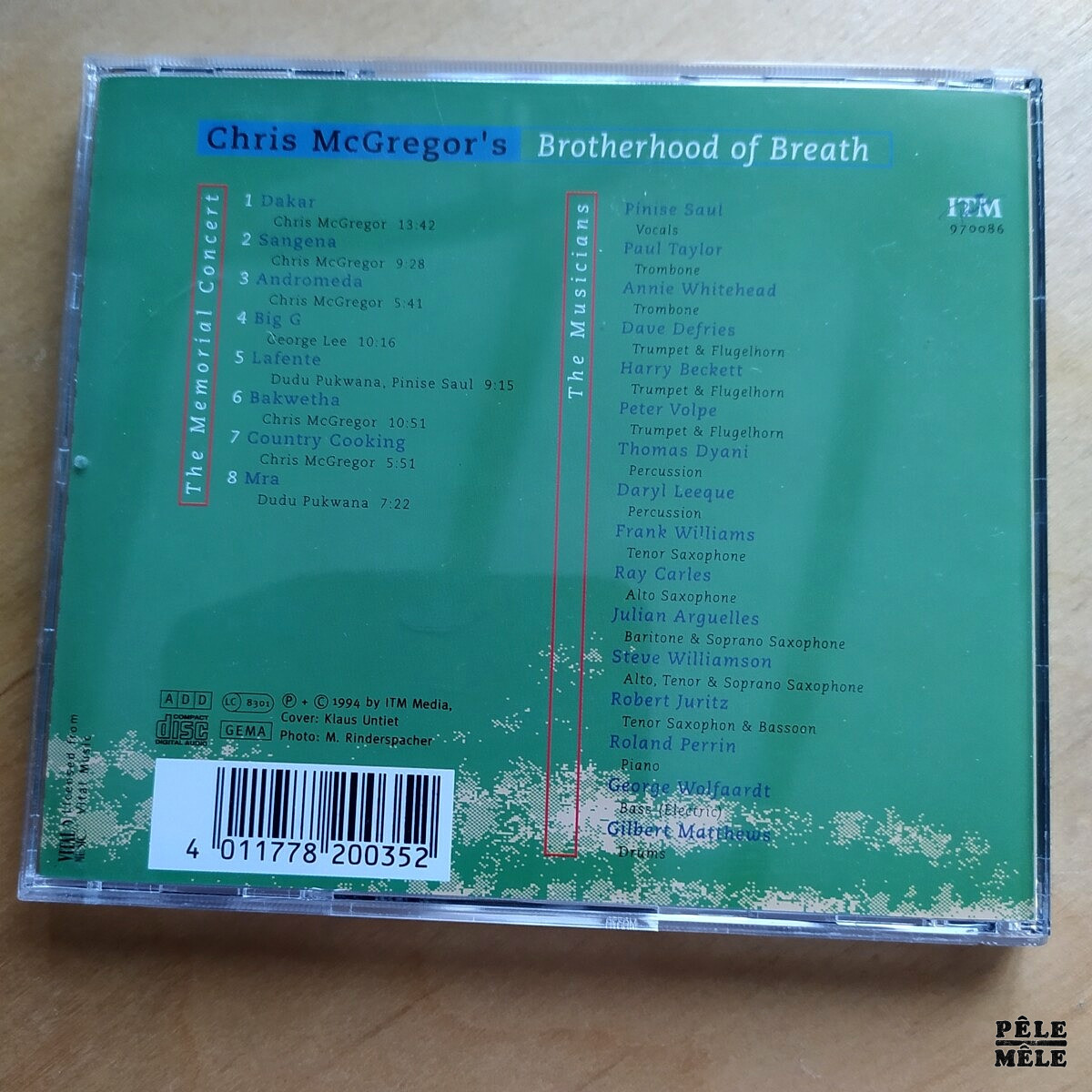 Chris McGregor's Brotherhood Of Breath "The Memorial Concert" (ITM, 1994) - Pêle-Mêle Online