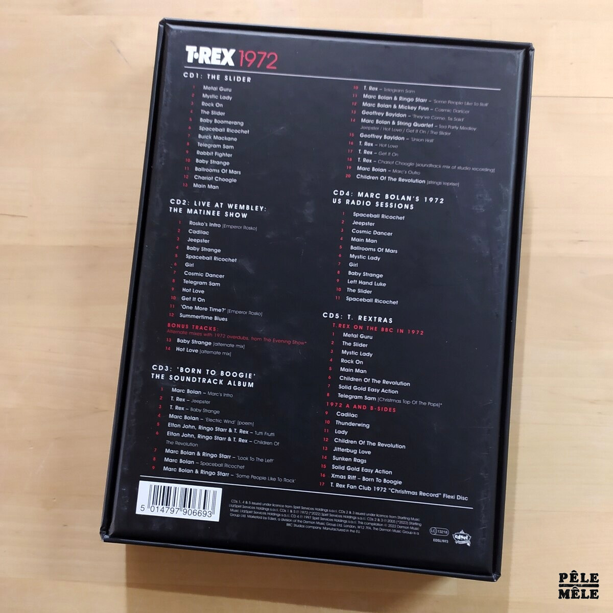 T-Rex "1972" Deluxe 5 CD Box Set (EDSEL, 2022) / 5 cds - Pêle-Mêle Online