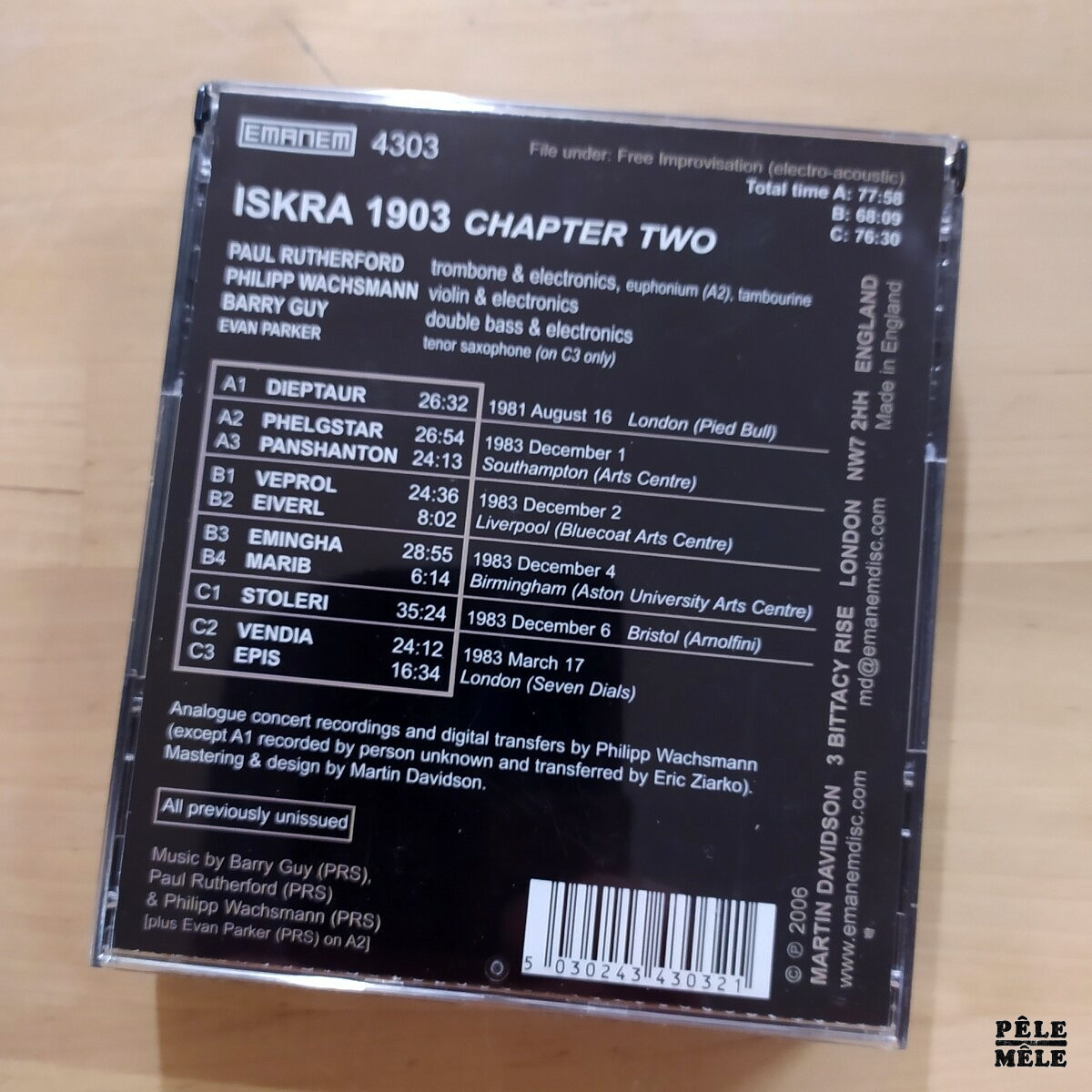 Iskra 1903 (Paul Rutherford / Philipp Wachsmann / Barry Guy) "Chapter ...