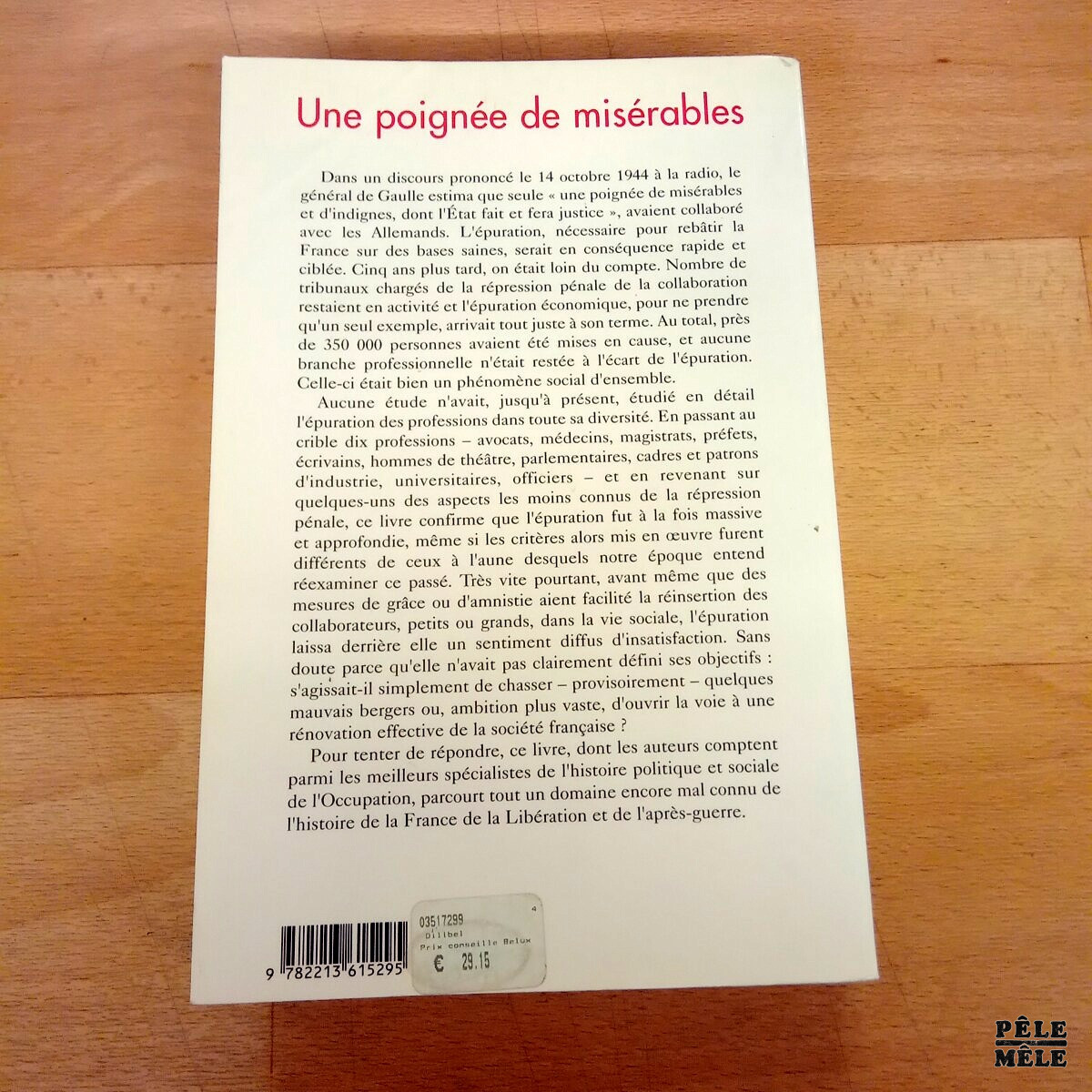 Une poignée de misérables, l'épuration de la société française après la ...