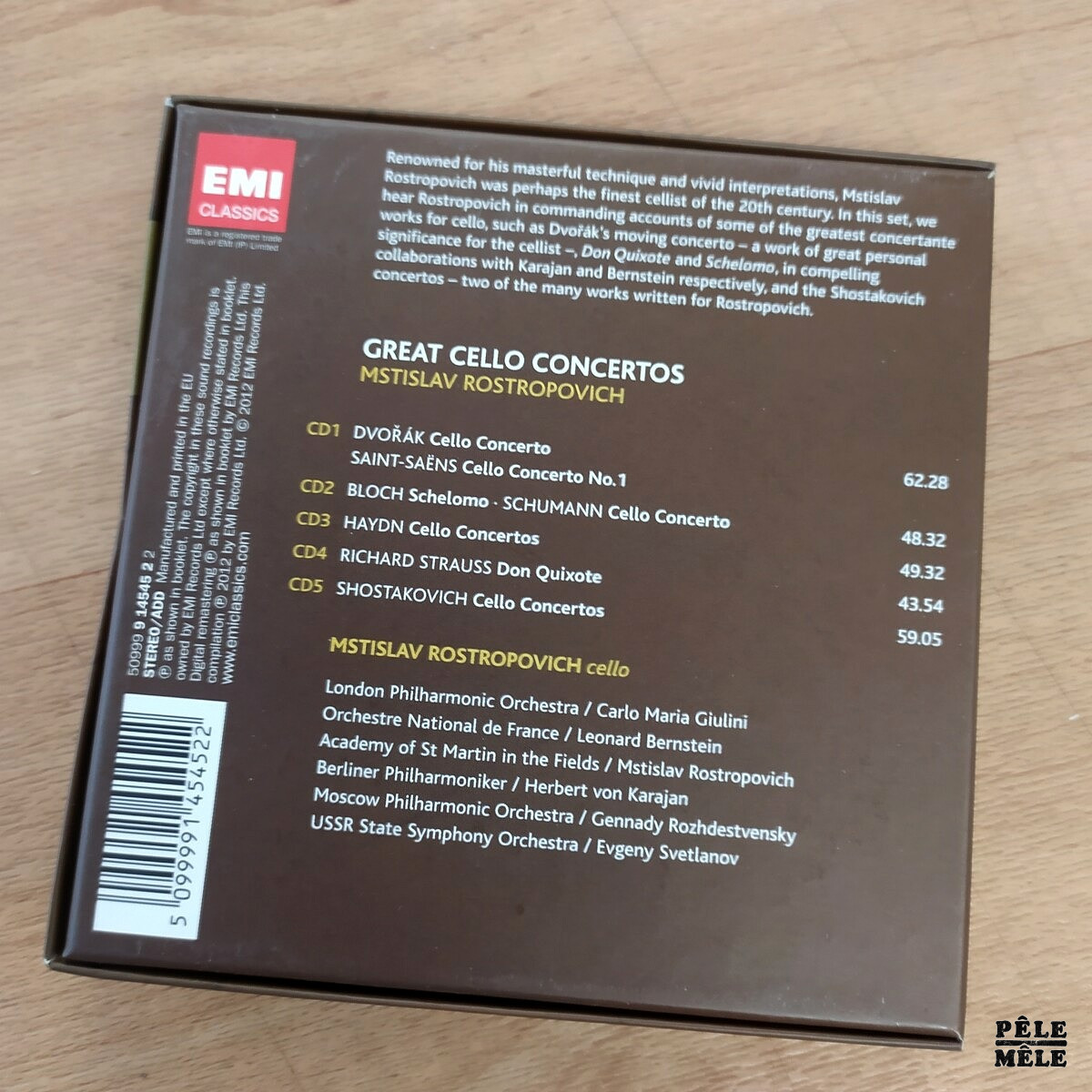 Mstislav Rostropovich "Great Cello Concertos" (EMI) / 5 cds - Pêle-Mêle Online