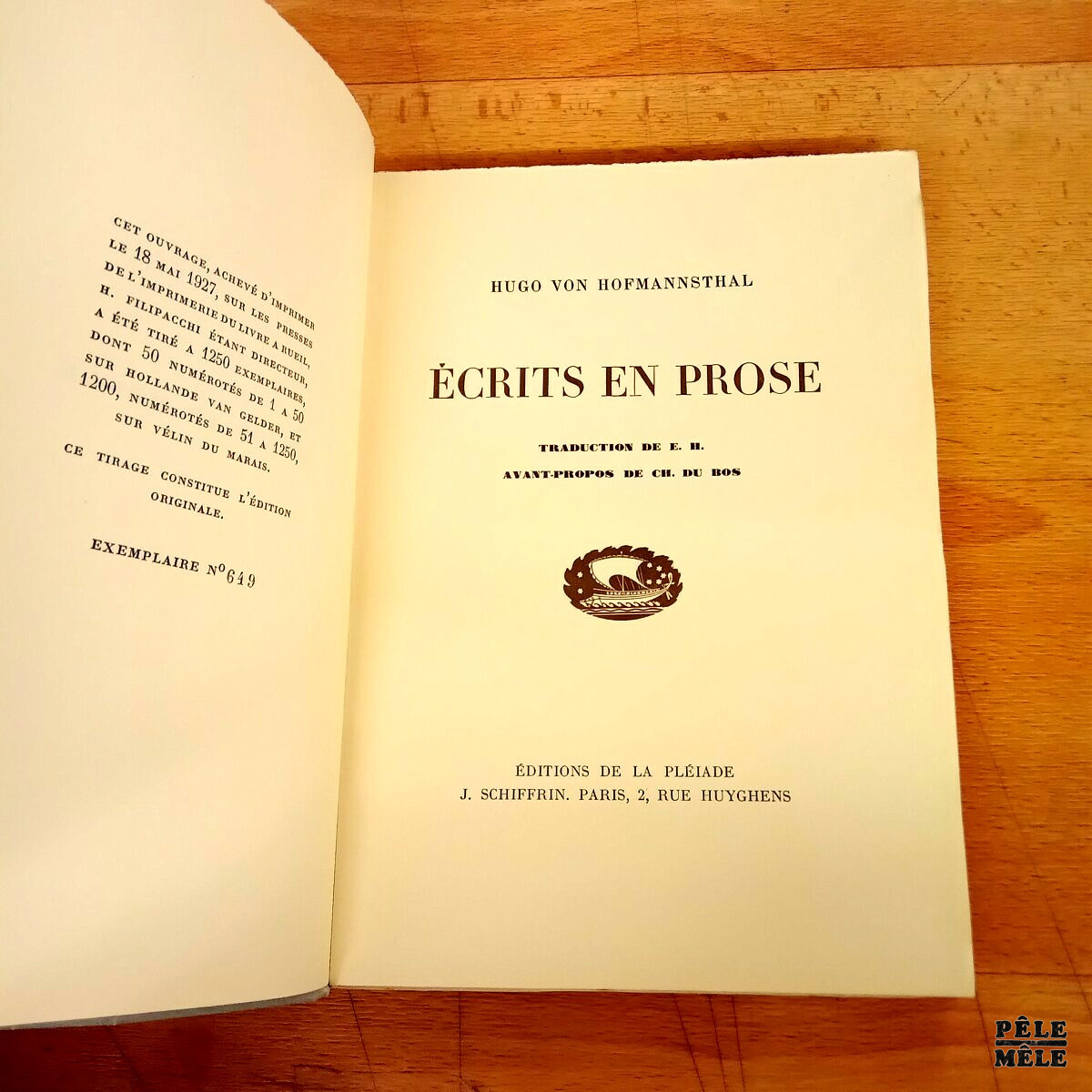 Ecrits en prose - Hugo von Hofmannsthal (Editions de la Pléiade) 1927 ...