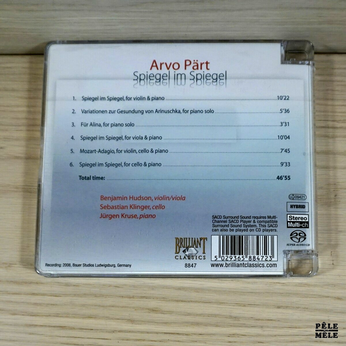 Arvo Pärt / Benjamin Hudson, Jürgen Kruse, Sebastian Klinger – Spiegel Im Spiegel - Pêle-Mêle Online