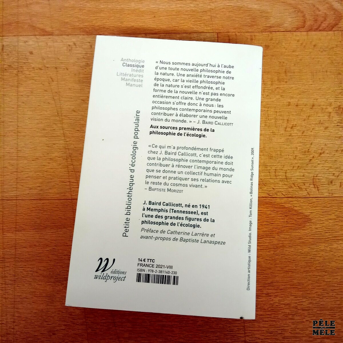 Ethique de la terre - J. Baird Callicott (Wild Project) - Pêle-Mêle Online